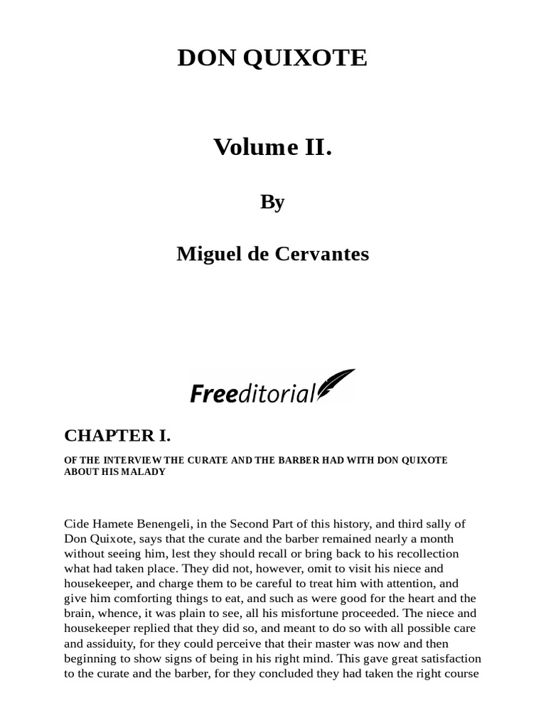 Don Quixote Volume II | PDF | Don Quixote | Courage