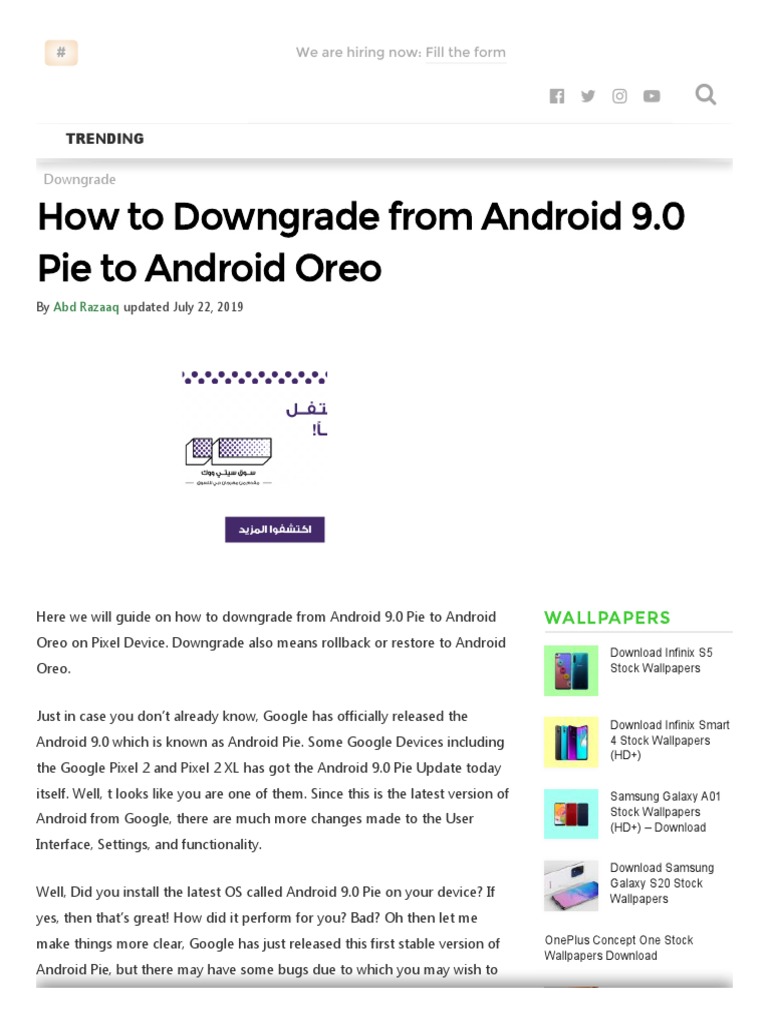 How To Downgrade From Android 9.0 Pie To Android Oreo | Download Free PDF | Android (Operating ...