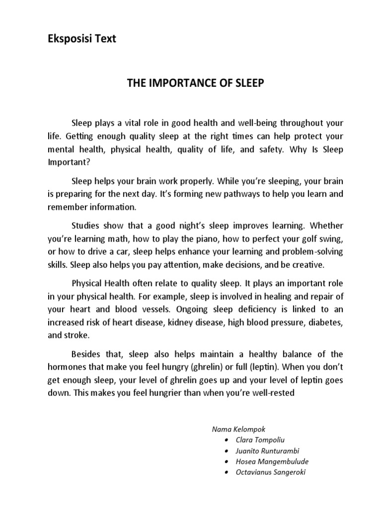 The Importance of Sleep | PDF