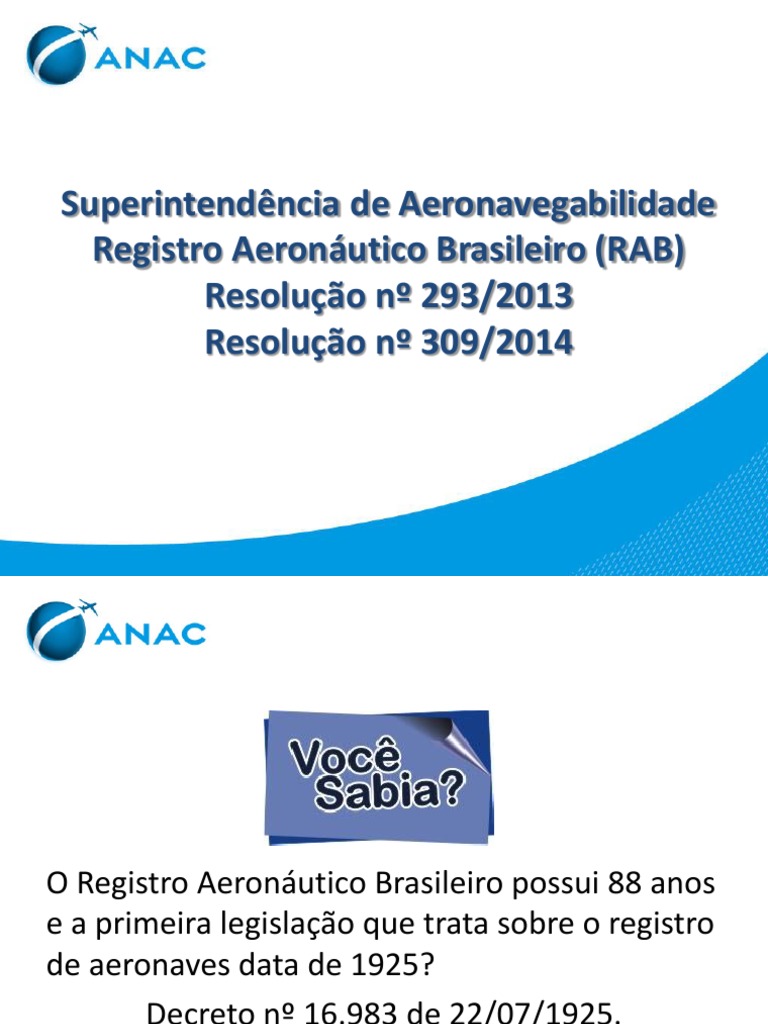 Registro Aeronáutico Brasileiro (RAB) | PDF | Certificado de chave ...