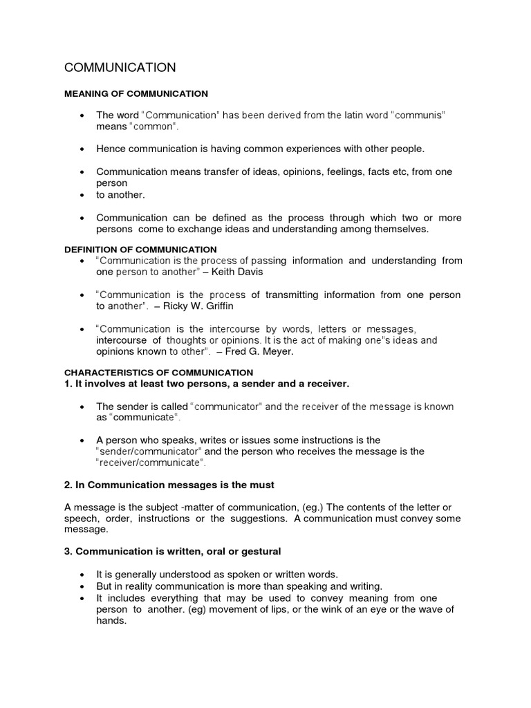 COmmunication For B. Ed Notes | Download Free PDF | Nonverbal ...