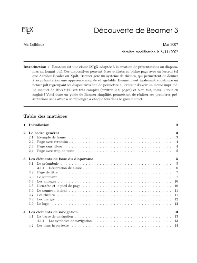 Intro Beamer | PDF | Logiciel gratuit | Informatique