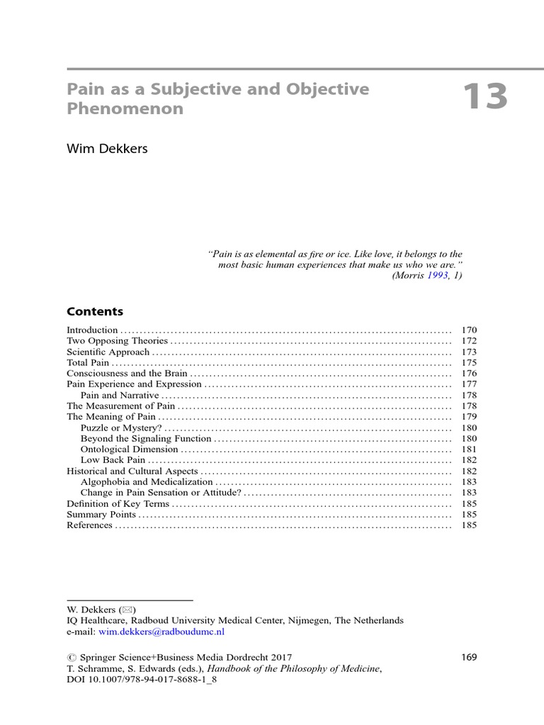 Pain Subjective OBJECTIVE | PDF | Palliative Care | Pain