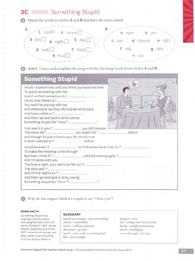English Activity - Song "Something Stupid" | PDF