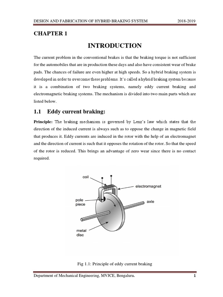 Design and Fabrication of Hybrid Braking System 2018-2019 | PDF | Brake ...