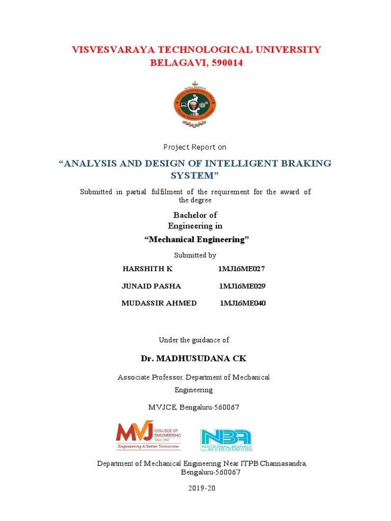 Intelligent Braking System Analysis | PDF | Brake | Electromagnetic ...