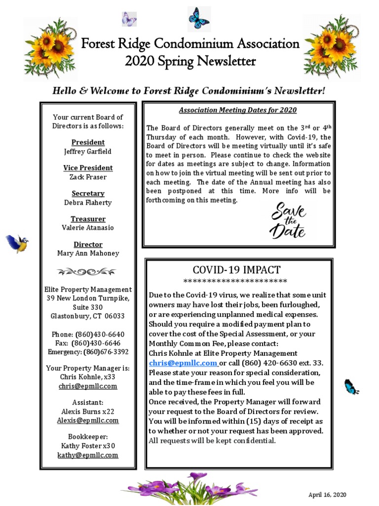 2020 Spring Newsletter | PDF | Business | Nature