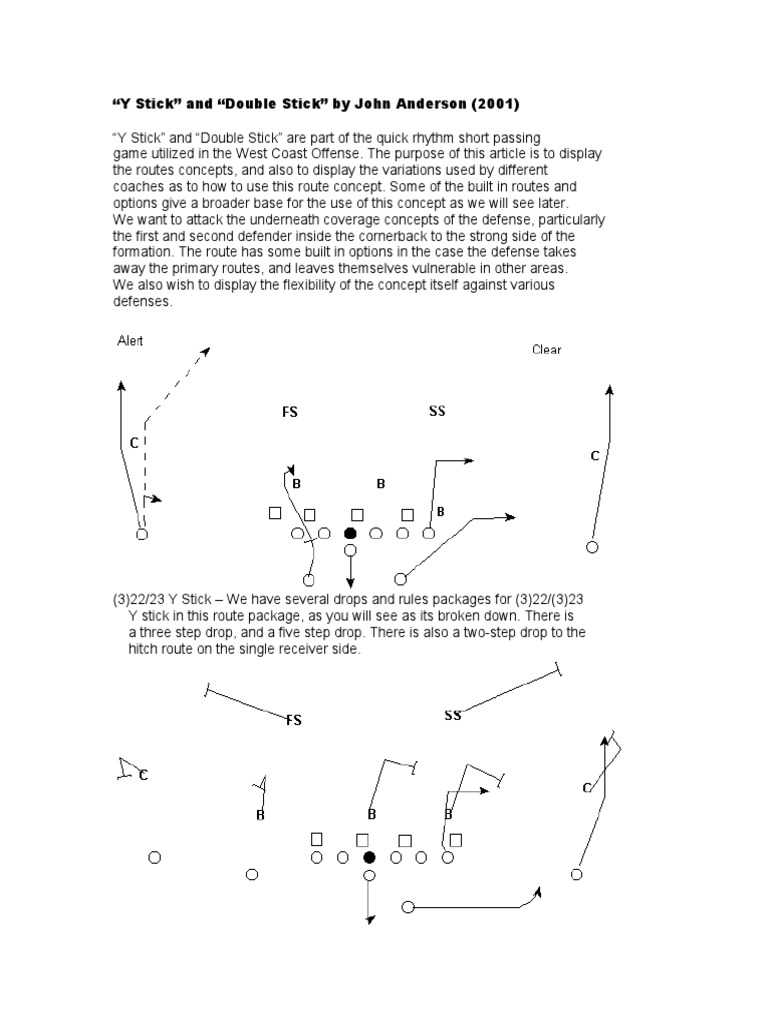Y-Stick and Double Stick Pass Concepts | PDF | Ball Games | Gridiron ...