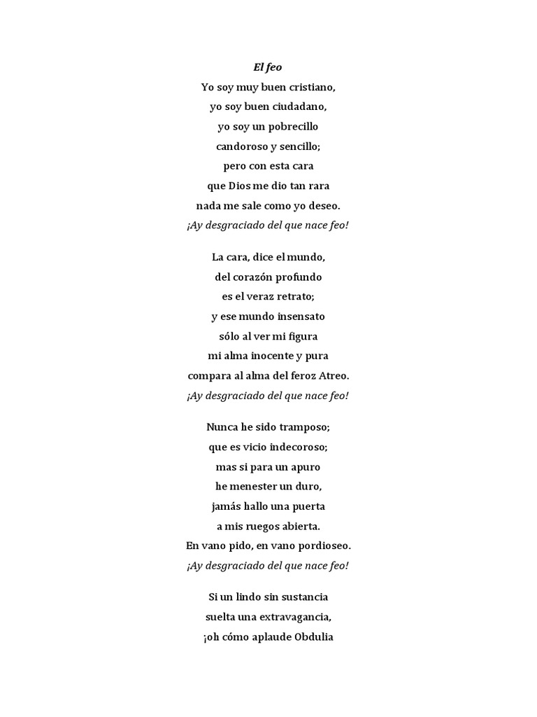 El Feo | PDF | Sátira | Poesía