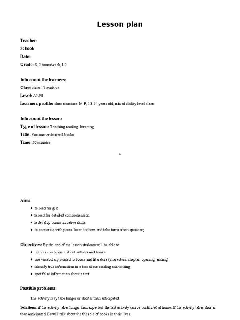 8 Lesson Plan | PDF | Great Expectations | Lesson Plan