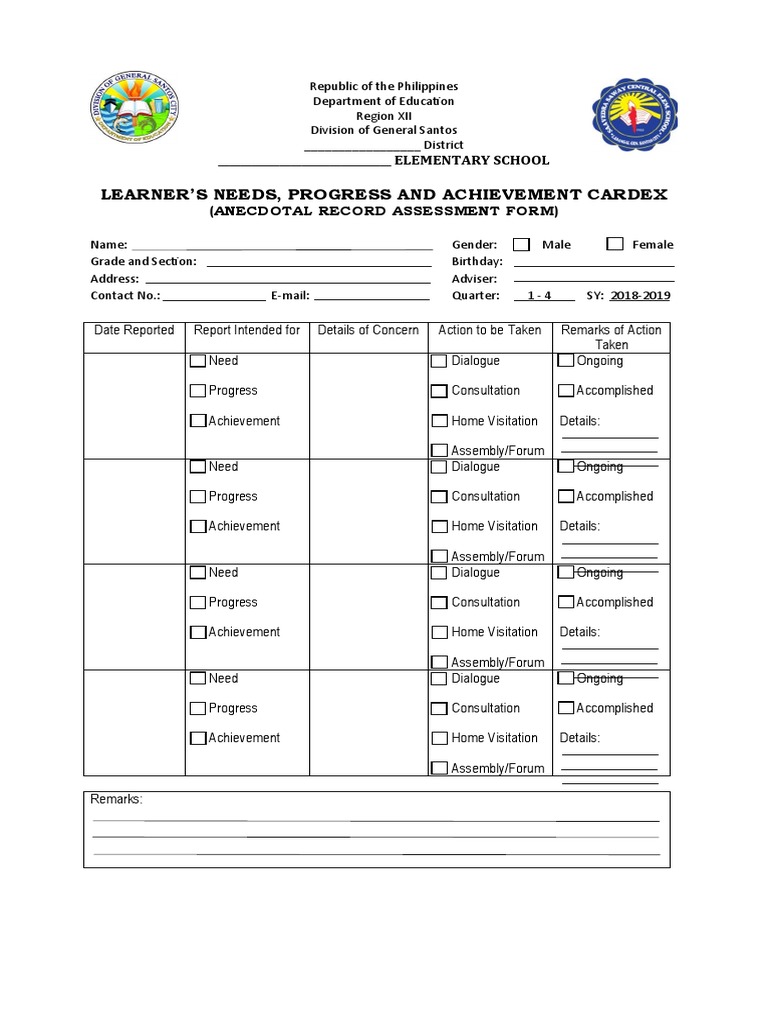 Anecdotal-Record RPMSModule12 | Download grátis PDF | Behavior ...