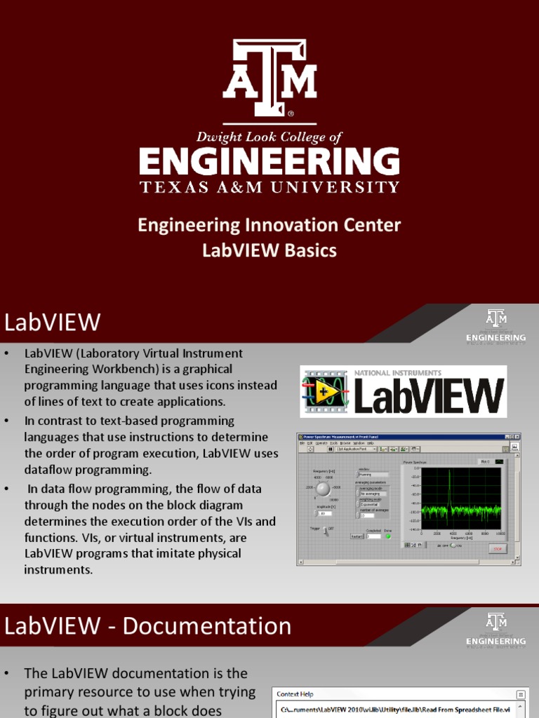 Engineering Innovation Center Labview Basics | PDF | Data Type | Control Flow
