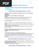 Worksheet: Biology Class X | PDF | Reproduction | Sexual Reproduction