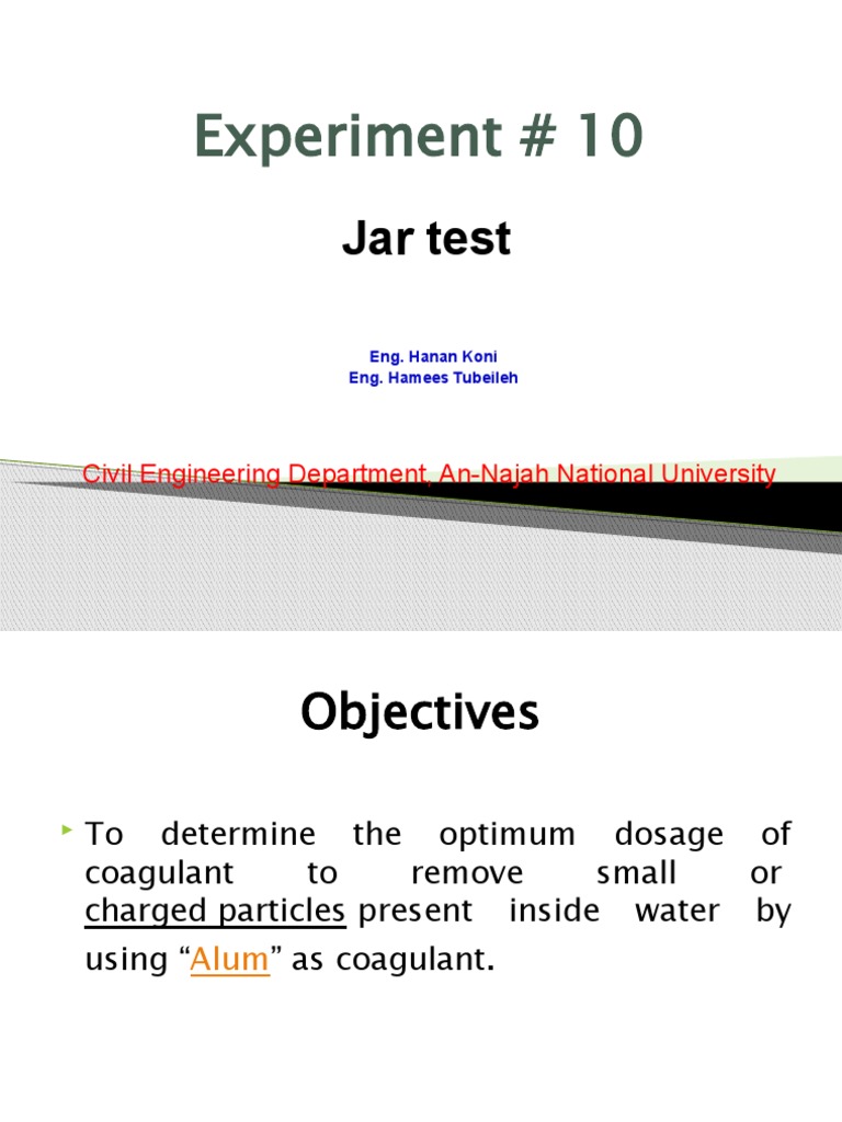 Experiment # 10: Jar Test | PDF | Environmental Issues With Water ...