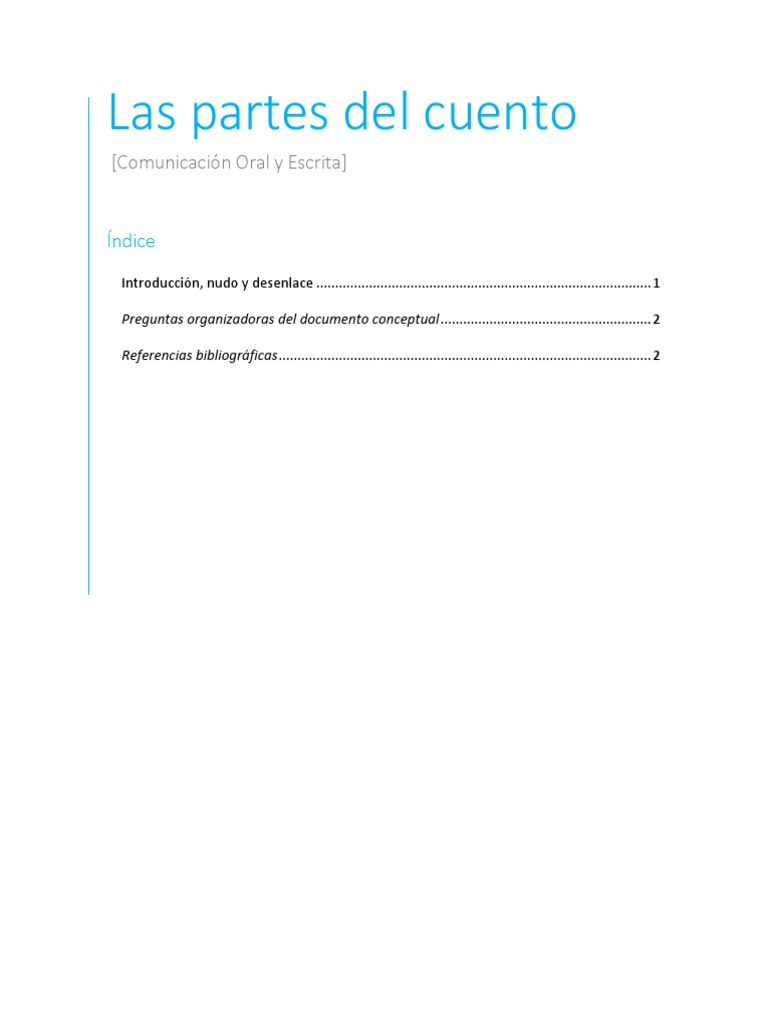 Las Partes Del Cuento | PDF | Cuentos | Comunicación