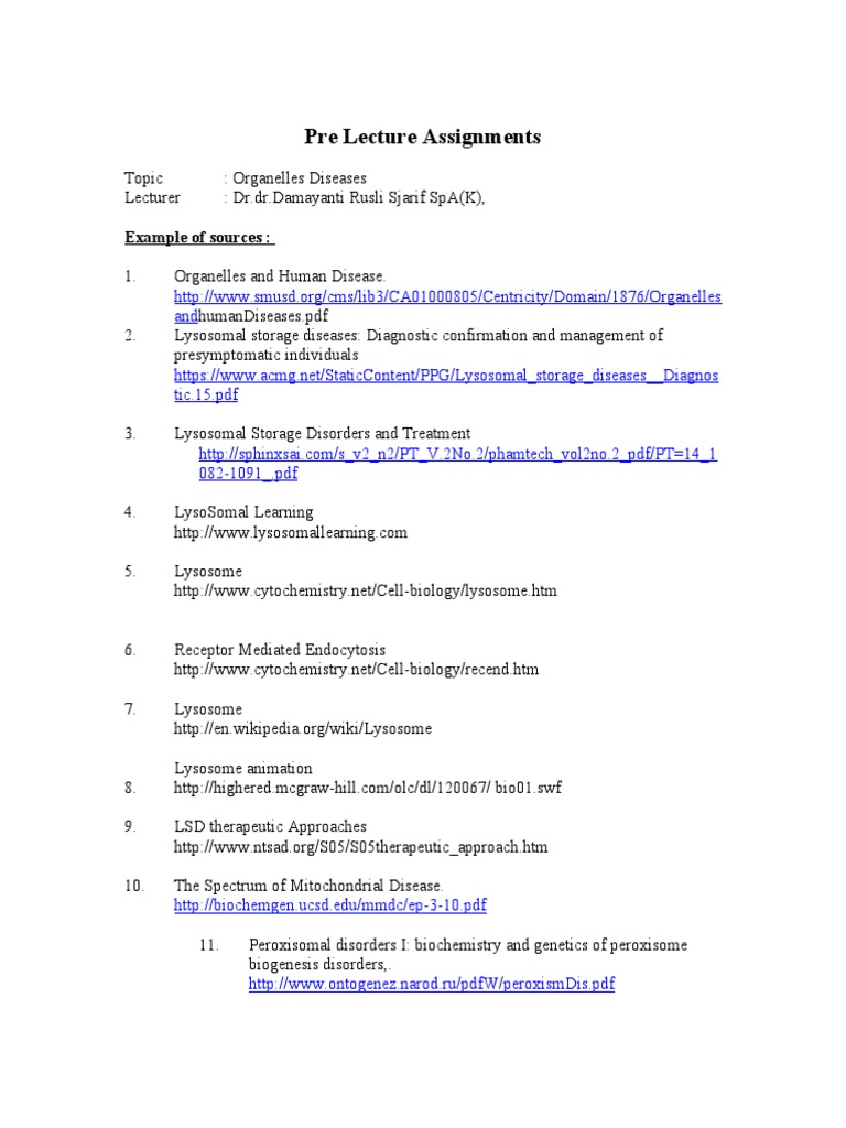 Pre Lecture Assignments: Example of Sources | PDF