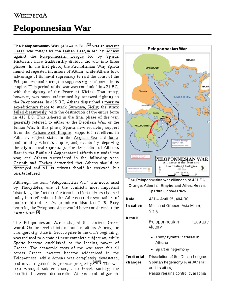 Peloponnesian War | PDF | Peloponnesian War | Ancient Greek Government