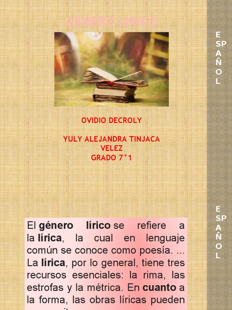 Diapositivas Genero Literario | PDF | Poesía
