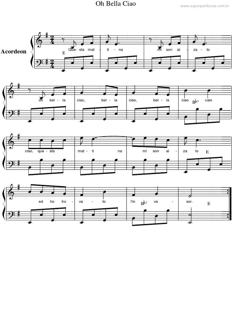 Bella Ciao - Piano PDF | PDF
