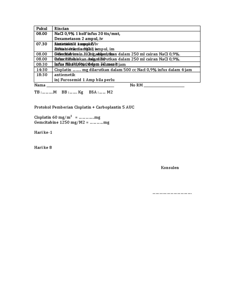 Protokol Cisplatin Carboplantin | PDF