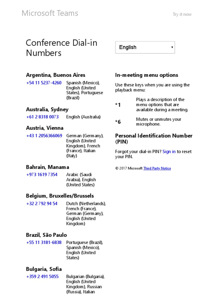 Teams Conference Dial-In Numbers | PDF | Spanish Empire | Languages Of ...