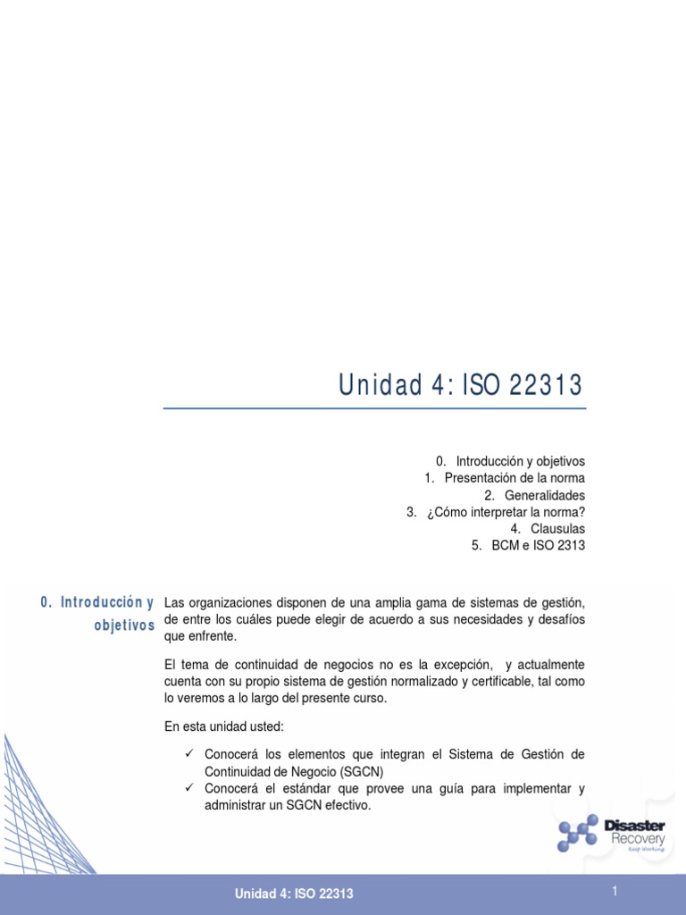 Unidad 4 Iso 22313 | PDF | Organización internacional para la ...