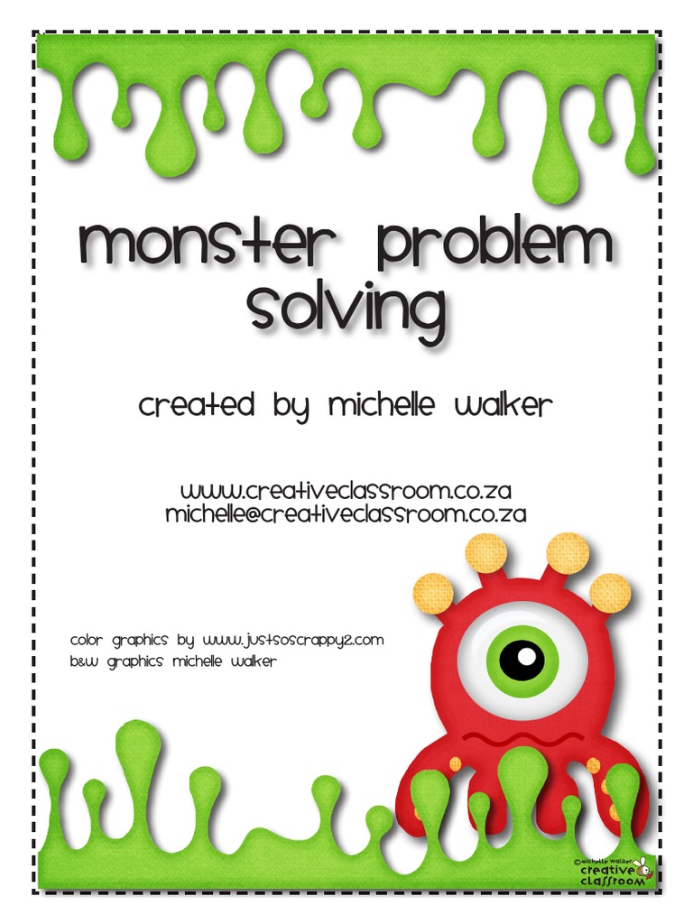 Monster Problem Solving: Created by Michelle Walker | PDF | Teaching ...