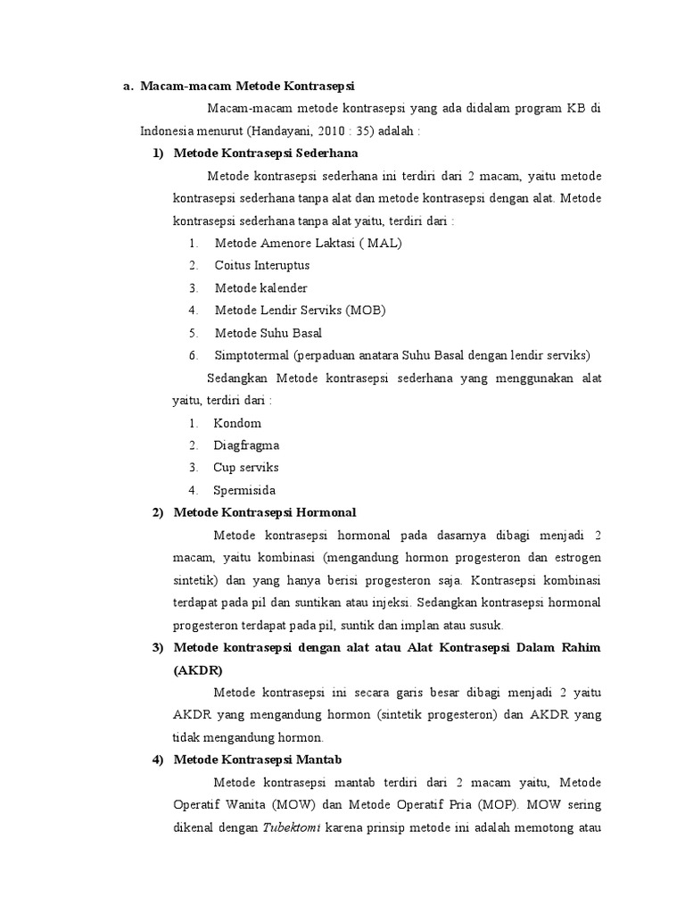 Macam Metode KB | PDF