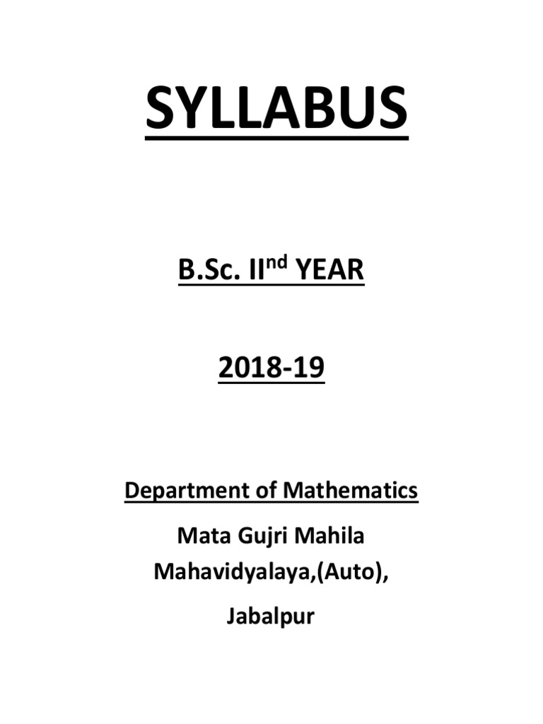 B.SC - II Year Maths PDF | PDF | Group (Mathematics) | Ring (Mathematics)