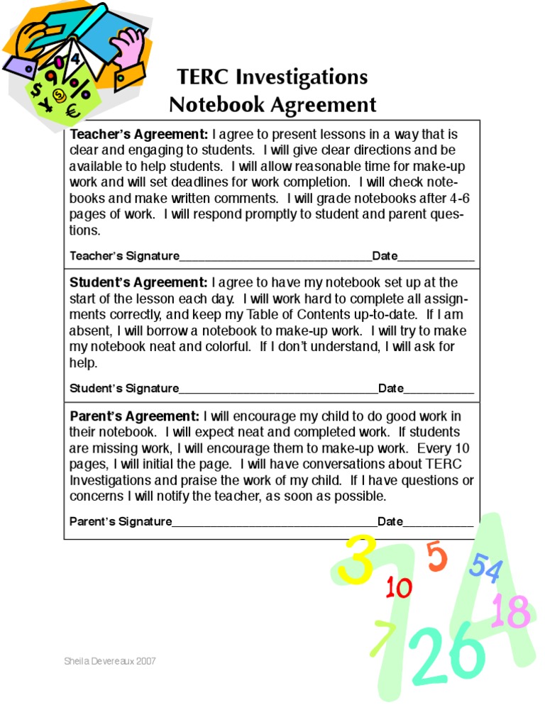 TERC Investigations Notebook Agreement | PDF | Career & Growth
