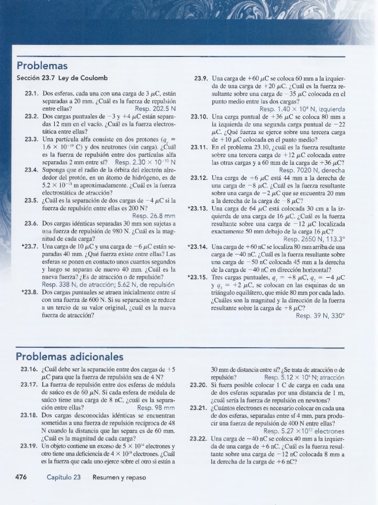 Ejercicios Ley de Coulomb Tippens | PDF | Atómico | Mecánica cuántica
