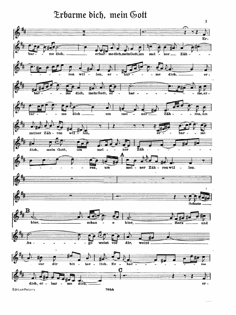 Erbarme Dich, J.S. Bach | PDF