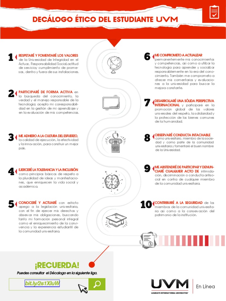 Decálogo Ético Del Estudiante: ¡Recuerda! | Conceptos psicologicos ...