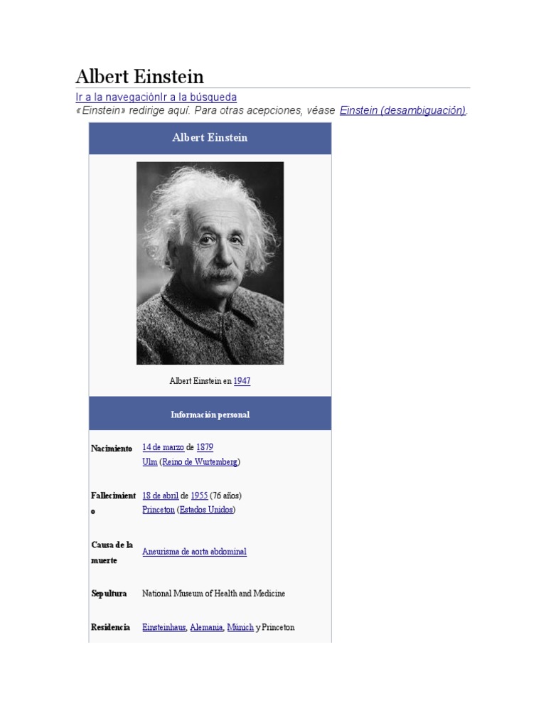 Einstein: Vida y Logros Científicos | PDF | Albert Einstein | Relatividad general