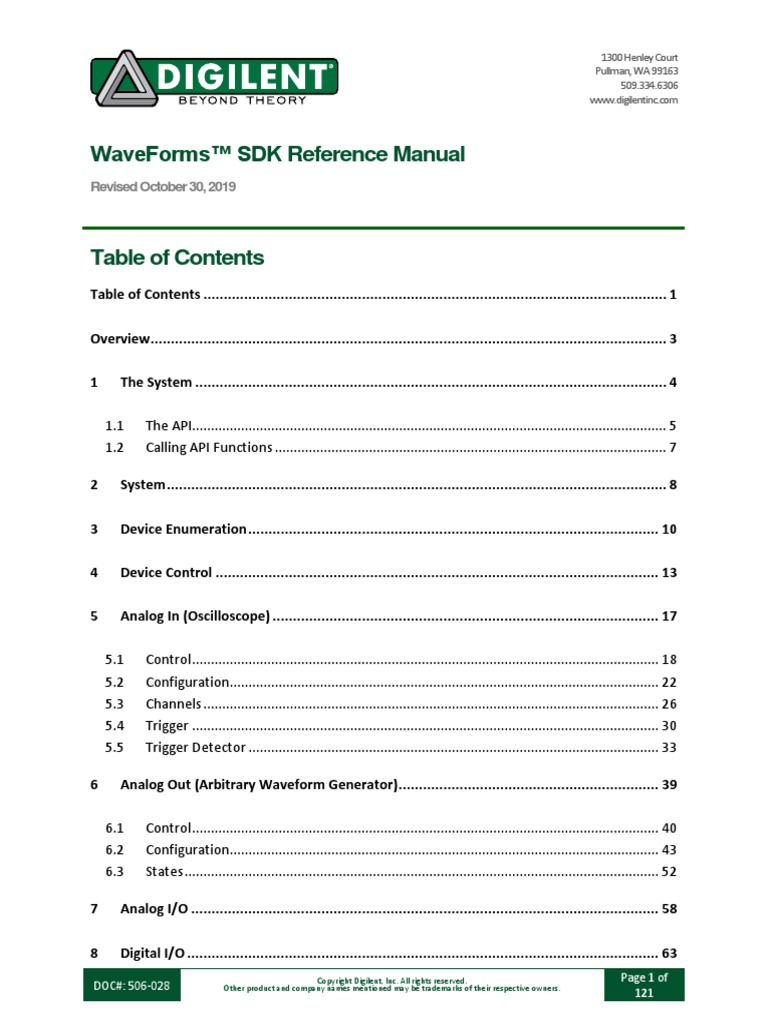 WaveForms SDK Reference Manual | Download Free PDF | Parameter (Computer Programming) | Pointer ...
