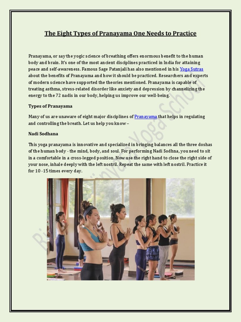 The Eight Types of Pranayama One Needs To Practice | PDF | Exhalation ...
