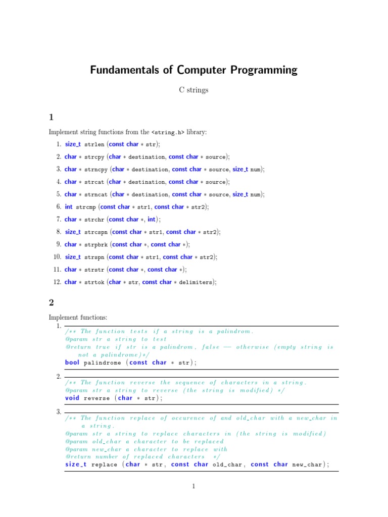 FCP Tasks C Strings | PDF | Formalism (Deductive) | Digital Technology