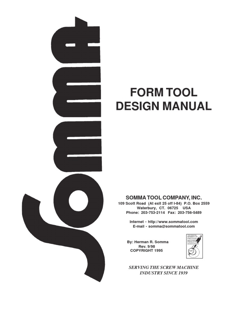 Form Tool Design Manual | PDF | Drilling | Grinding (Abrasive Cutting)
