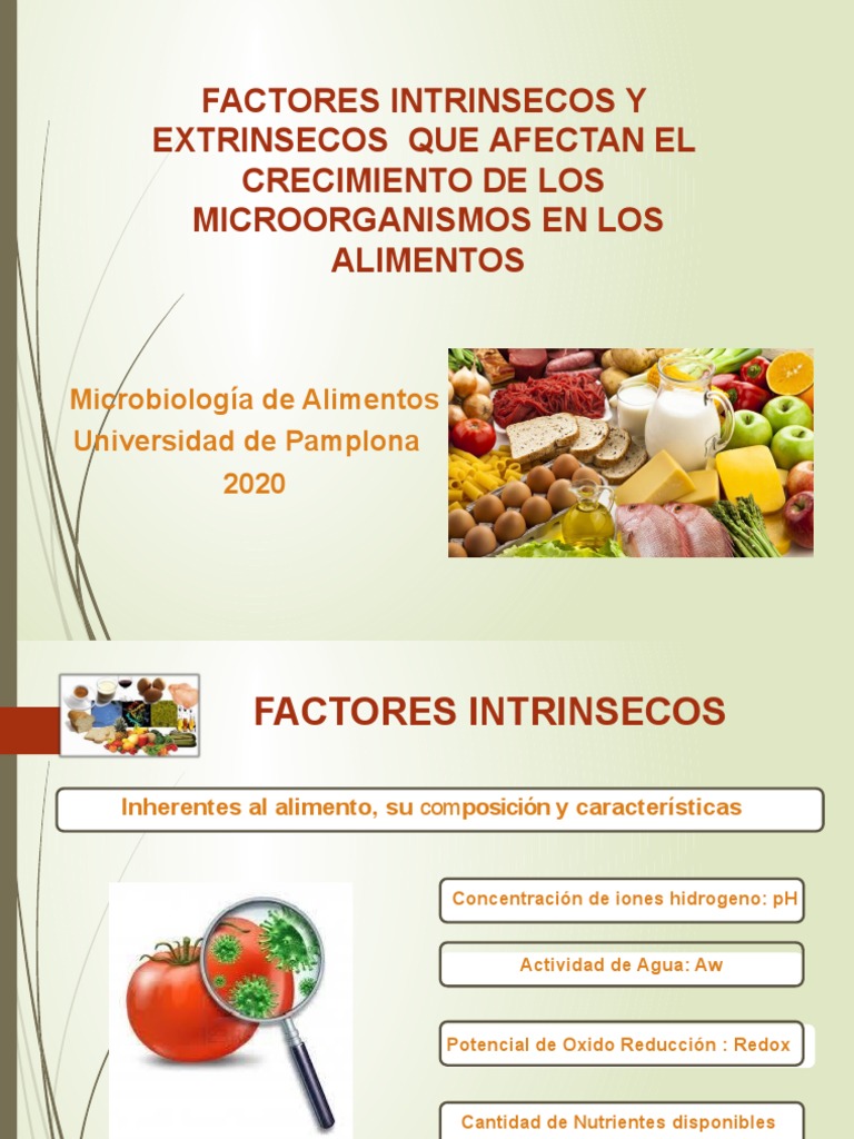 Factores Intrinsecos y Extrinsecos | PDF | Ph | Las bacterias
