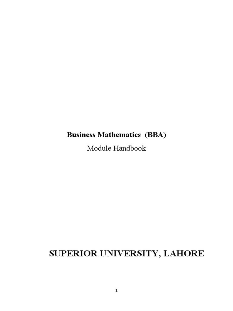 Business Mathematics Module | PDF | Equations | Mathematical Optimization