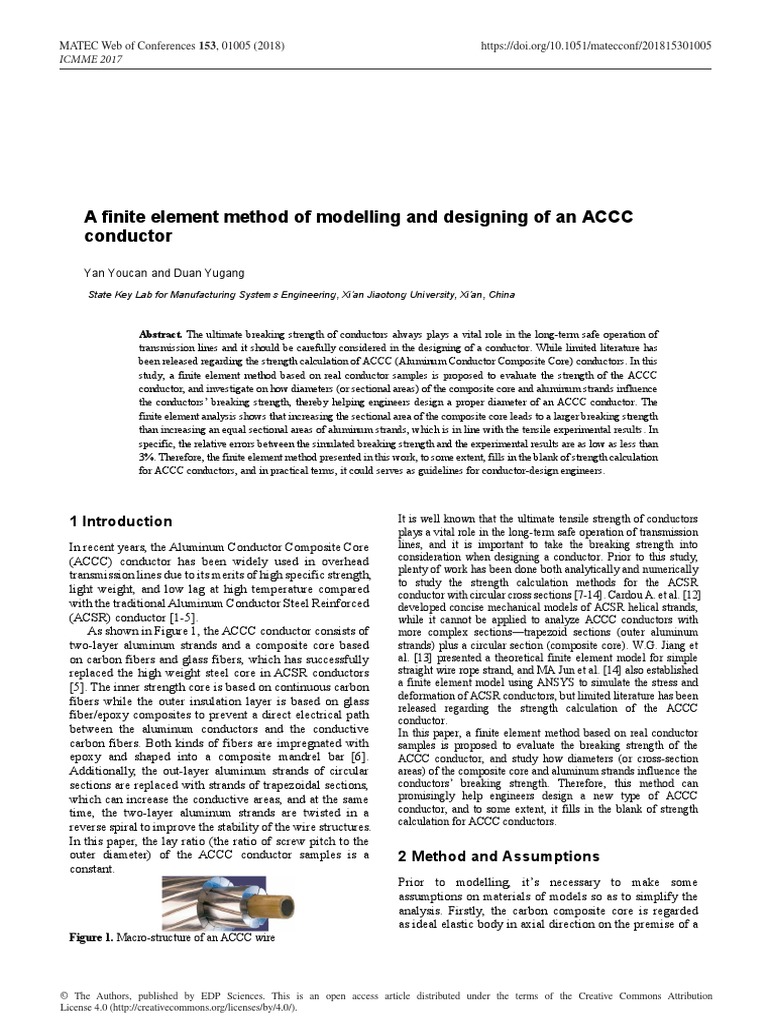 A Finite Element Method of Modelling and Designing of An ACCC Conductor ...