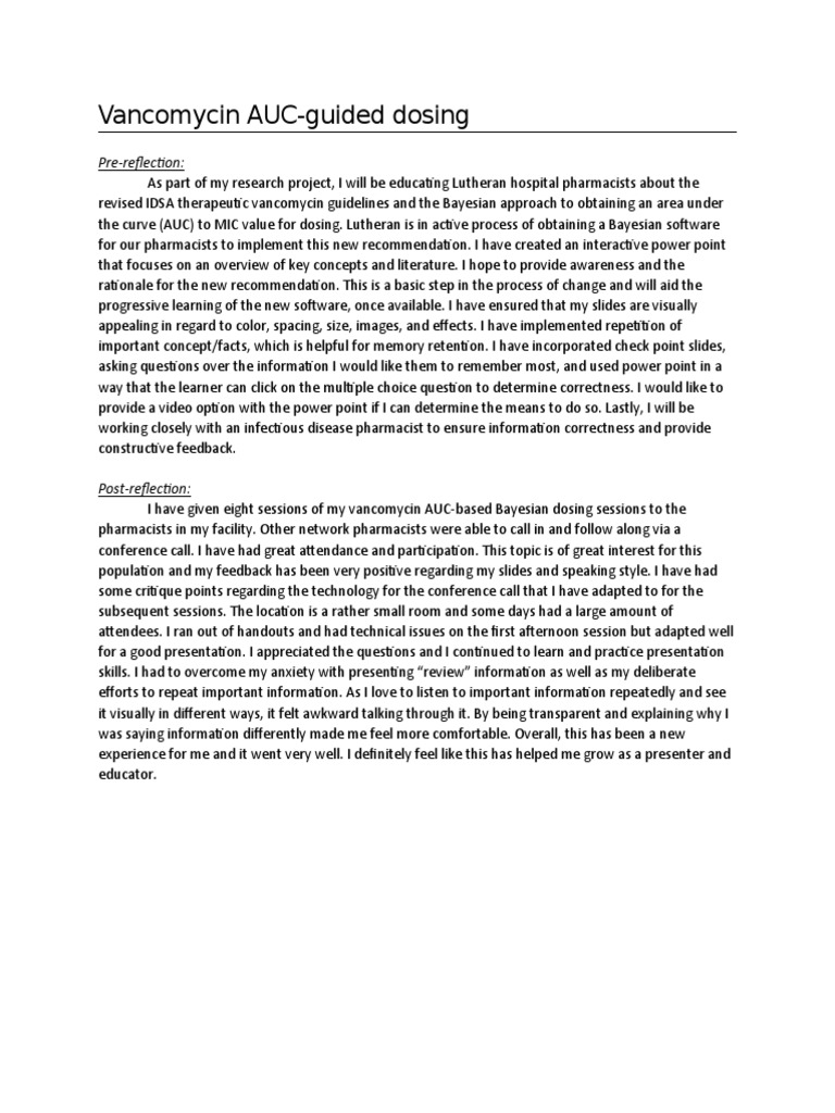 AUC-Guided Vancomycin Dosing Training | PDF | Information | Learning