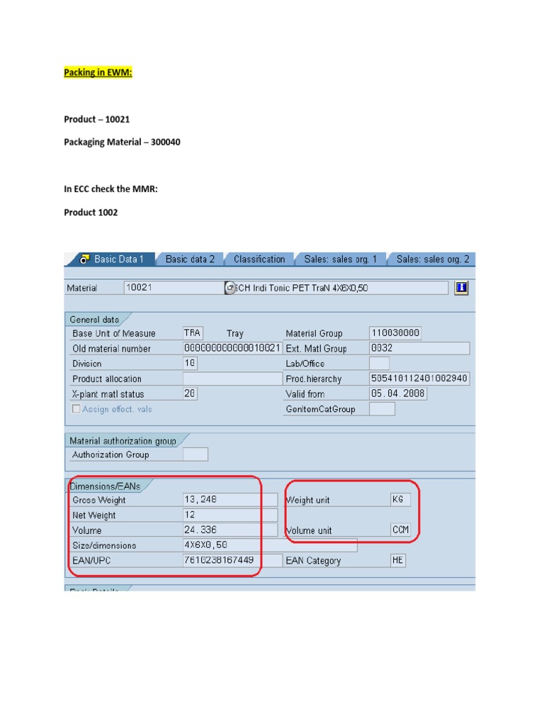 Pack Speck Config - Packing in EWM | PDF | Packaging And Labeling | Specification (Technical ...