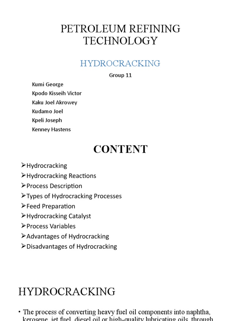 Petroleum Refining Technology: Hydrocracking | PDF | Cracking ...