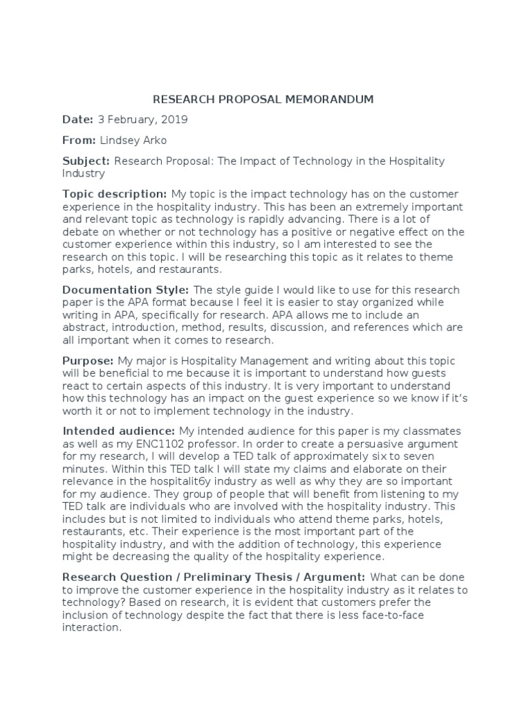 Enc 1102 Research Proposal Memorandum | PDF | Psychological Concepts ...