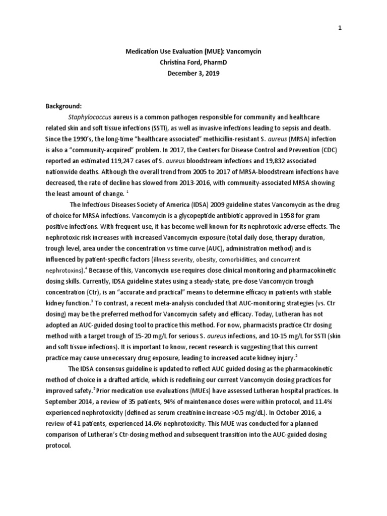Final 2019 Mue Report Vancomycin CTR With Graphs | PDF | Methicillin ...