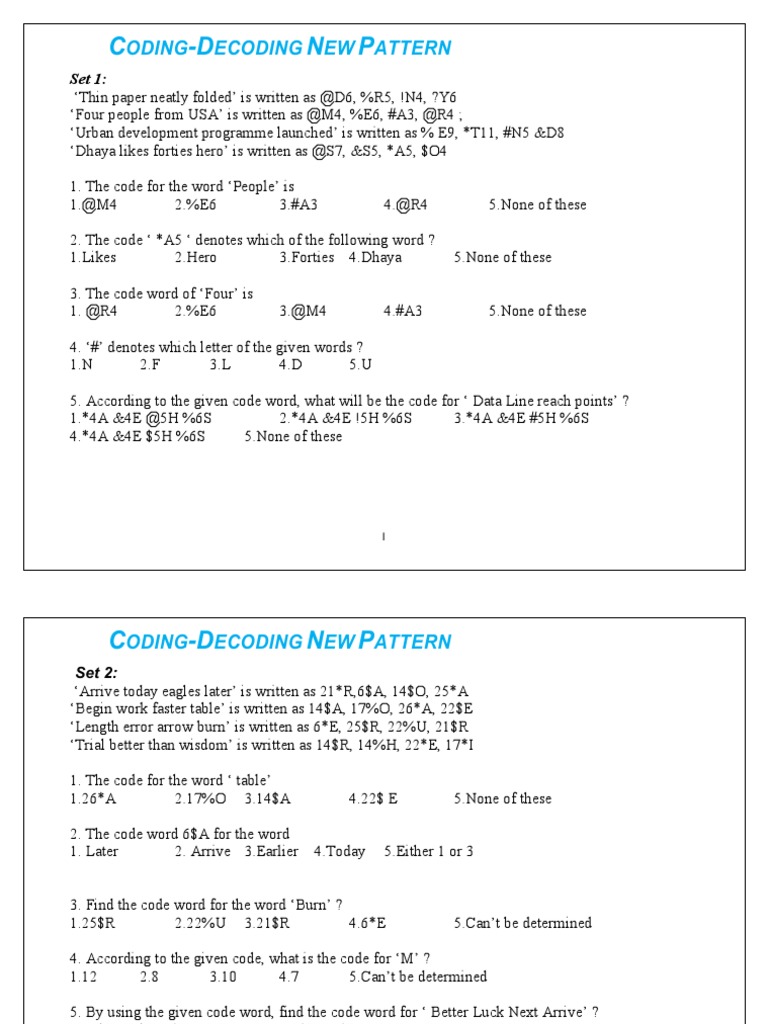 New Pattern Coding Decoding For Class | PDF | Linguistics | Semiotics