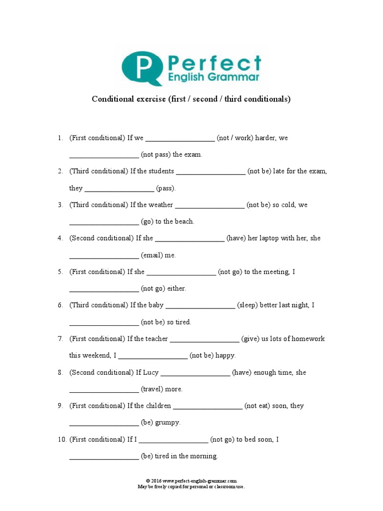 Conditional Exercise (First / Second / Third Conditionals) : May Be ...