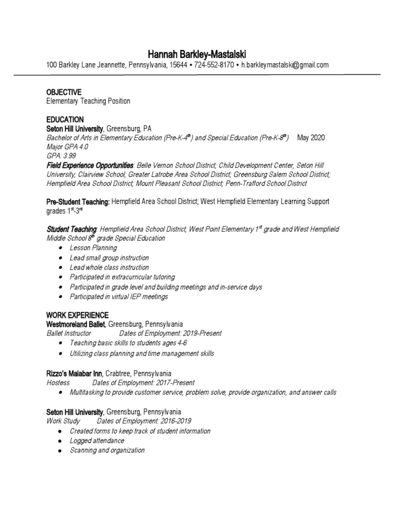 Final Resume | PDF | Learning | Behavior Modification