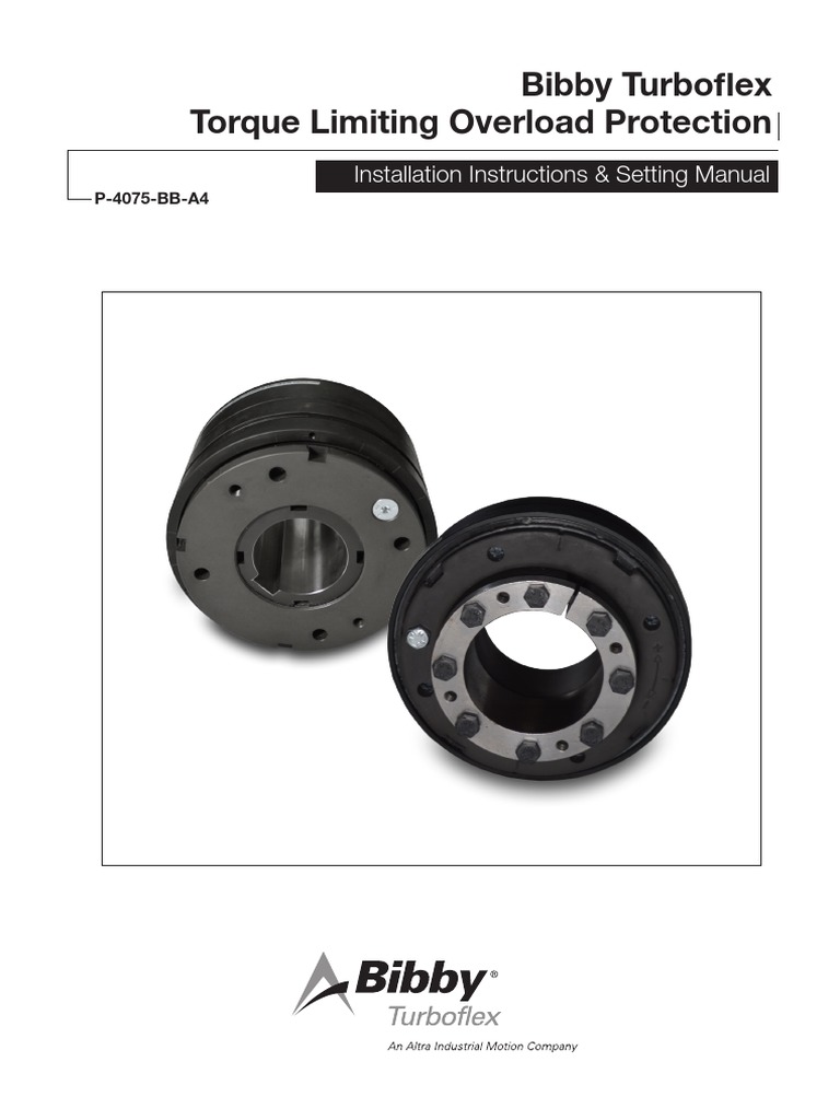 Bibby Turboflex Torque Limiting Overload Protection: Installation ...